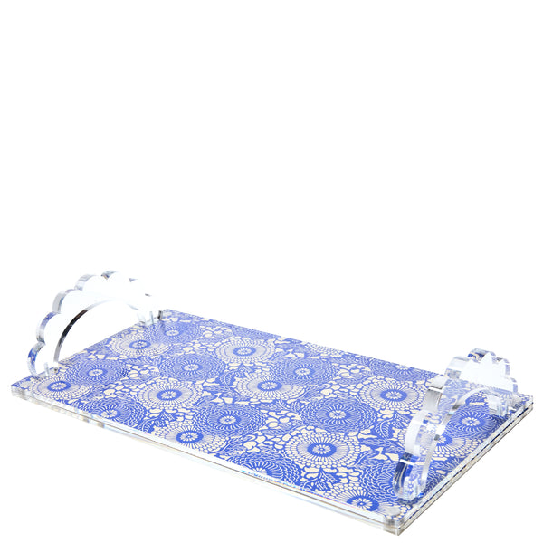 SCALLOP HANDLE PHOTO TRAY - CLEAR
